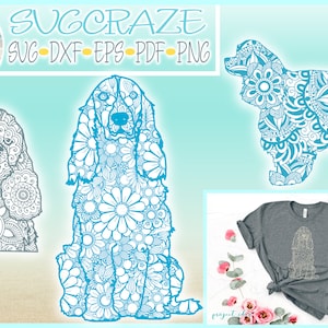 American Cocker Spaniel Mandala Zentangle Bundle SVG Files for Cricut ...