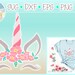 Unicorn Face With Flowers Eyelashes SVG Files for Cricut Silhouette ...
