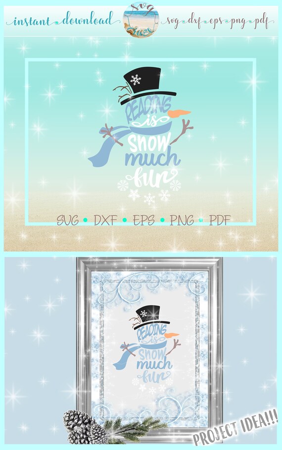 Reading is Snow Much Fun Snowman SVG Files for Cricut | Etsy