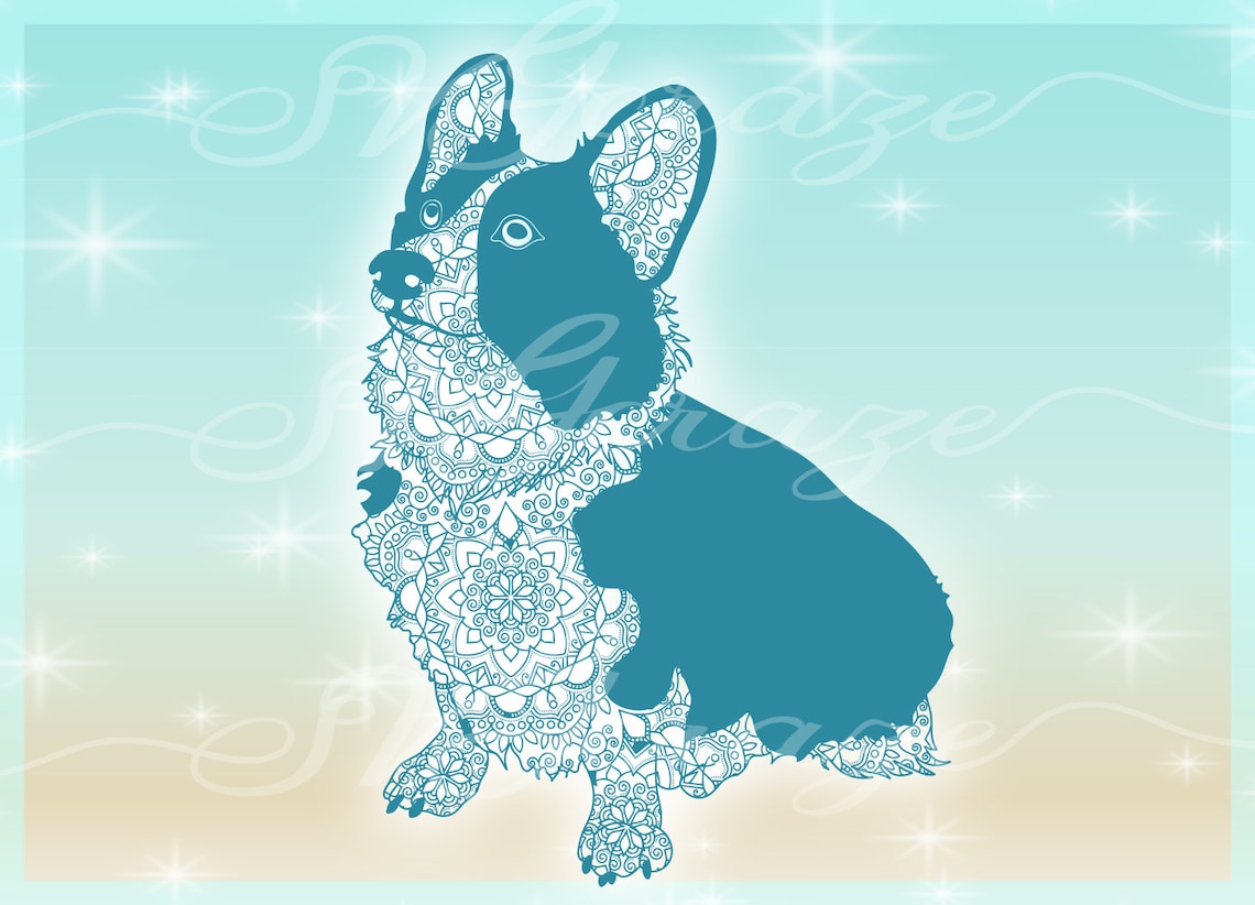 Pembroke Welsh Corgi Mandala Zentangle Bundle SVG Files for - Etsy
