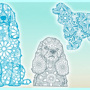 American Cocker Spaniel Mandala Zentangle Bundle SVG Files for Cricut ...