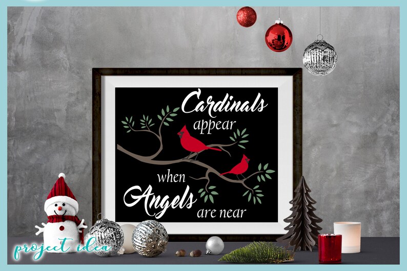 Cardinals Appear When Angels Are Near Memorial Quote SVG Files - Etsy