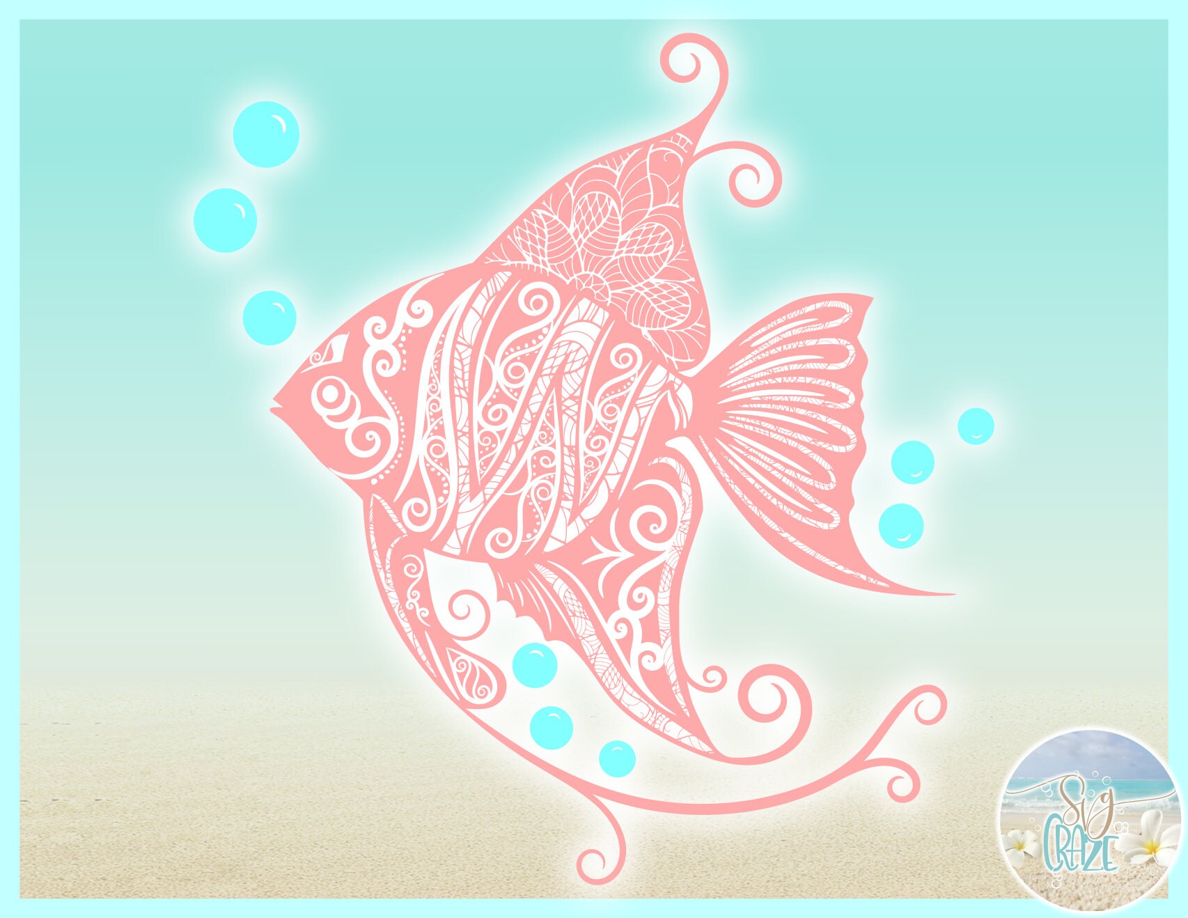 Angel Fish Mandala Zentangle SVG Files for Cricut Silhouette - Etsy