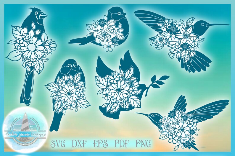 Floral Mandala Bird SVG Bundle SVG Files for Cricut Dxf Eps - Etsy