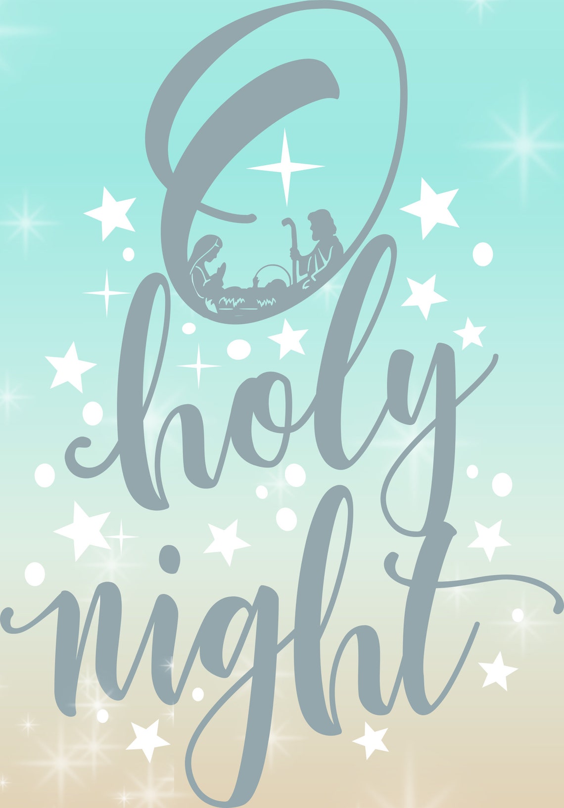 Christmas Song Oh Holy Night Nativity Scene SVG Files for - Etsy