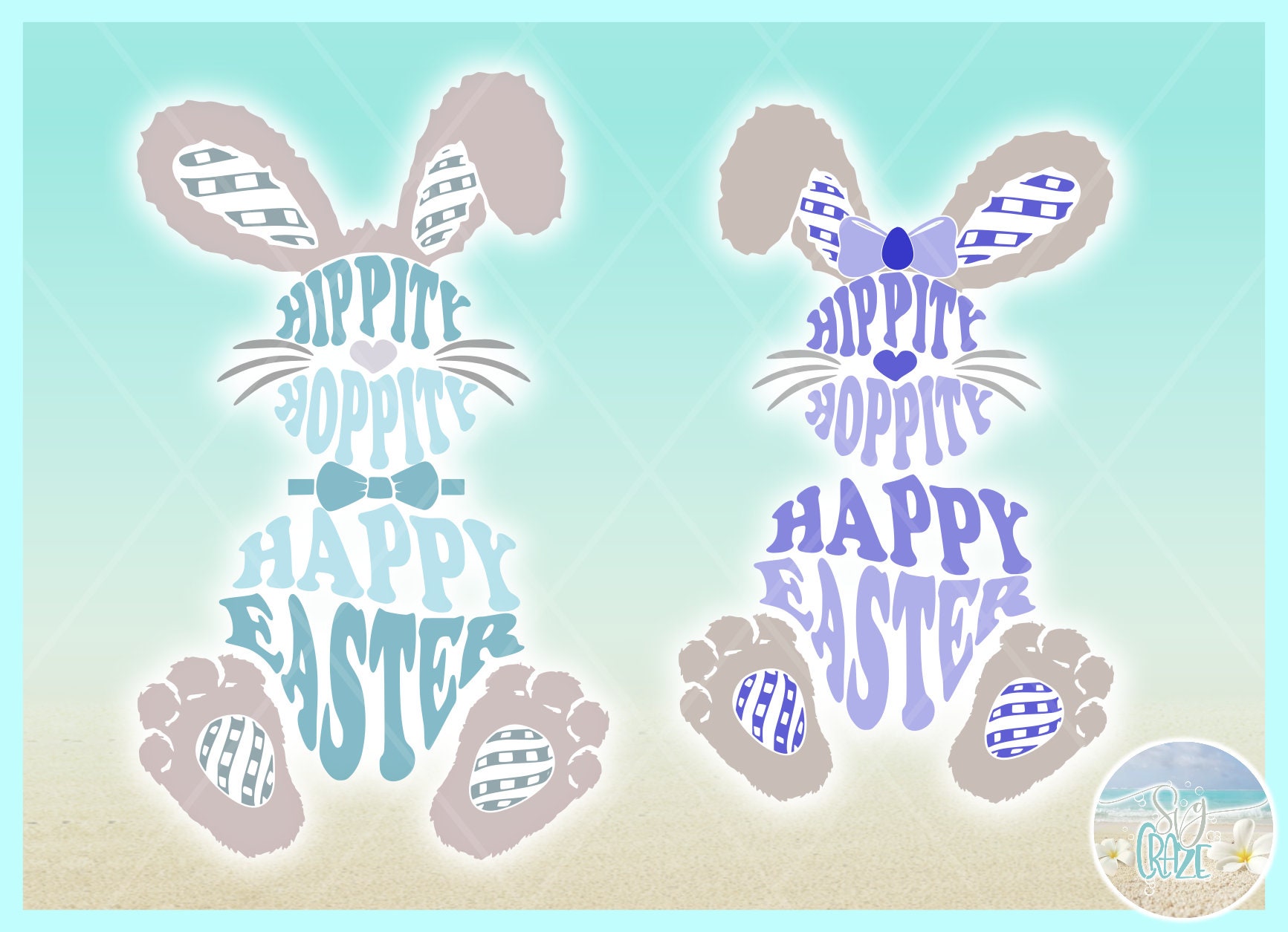 Hippity Hoppity Happy Easter Bunny SVG Files for Cricut Silhouette ...