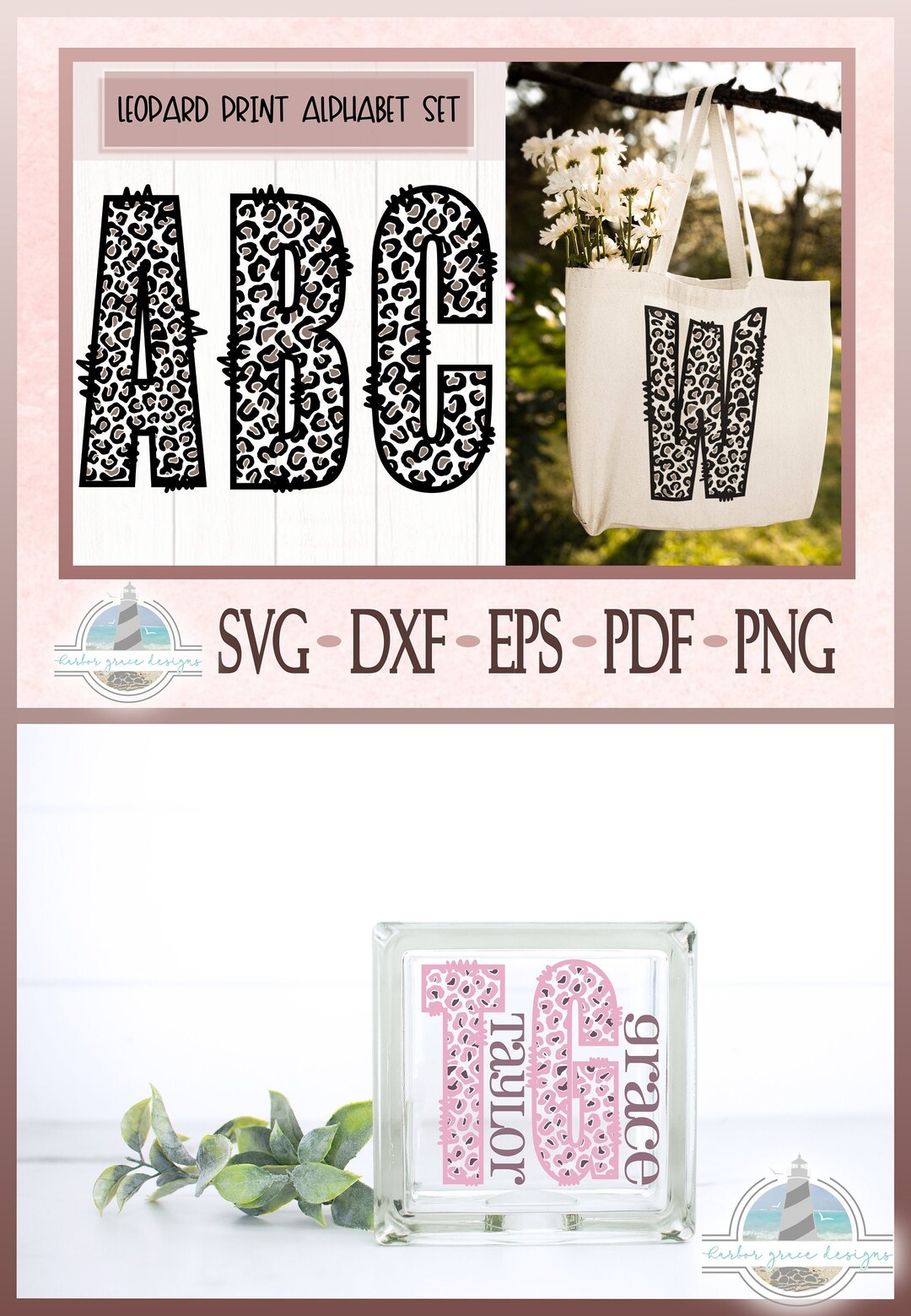 Leopard Print Doodle Style Alphabet Letter SVG Bundle, Leopard Print ...