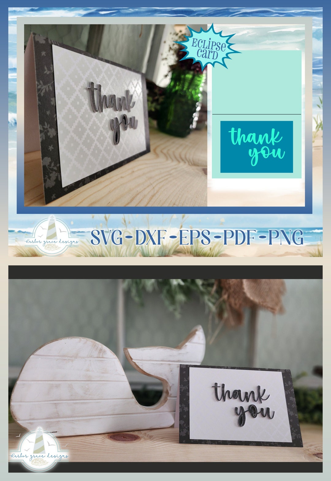 Thank You Card - Eclipse Card SVG Template - Easily Create Your Own ...