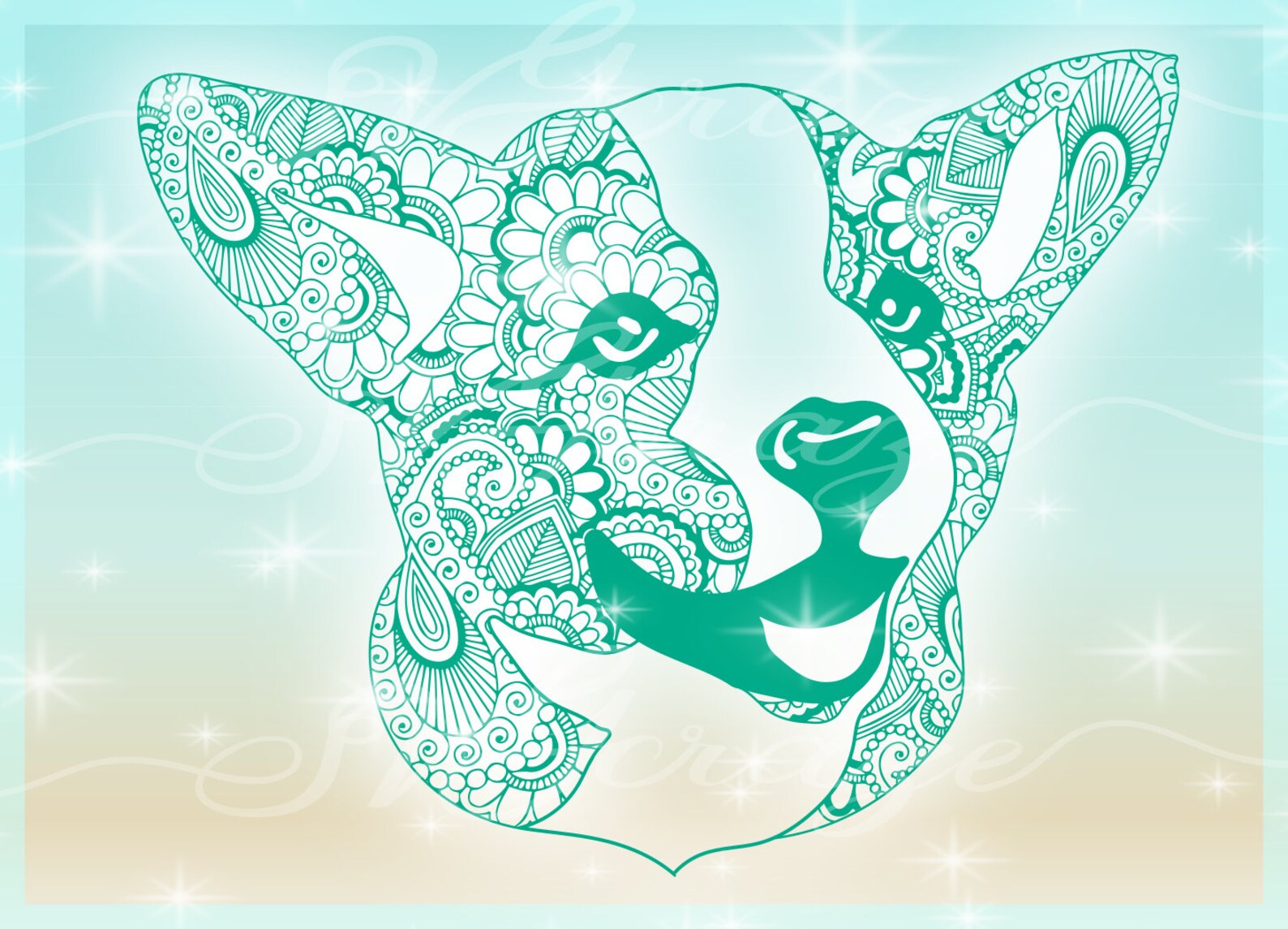 Pembroke Welsh Corgi Mandala Zentangle Bundle SVG Files for - Etsy