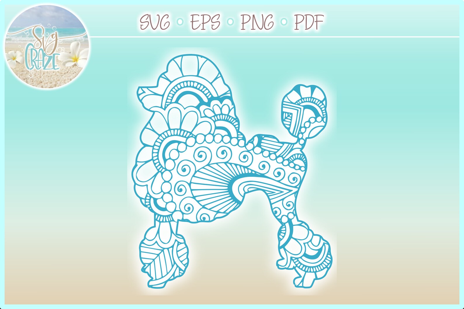 Poodle Mandala Zentangle Bundle SVG Files for Cricut Silhouette - Dxf ...