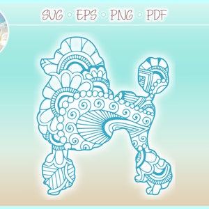 Poodle Mandala Zentangle Bundle SVG Files for Cricut Silhouette - Dxf ...