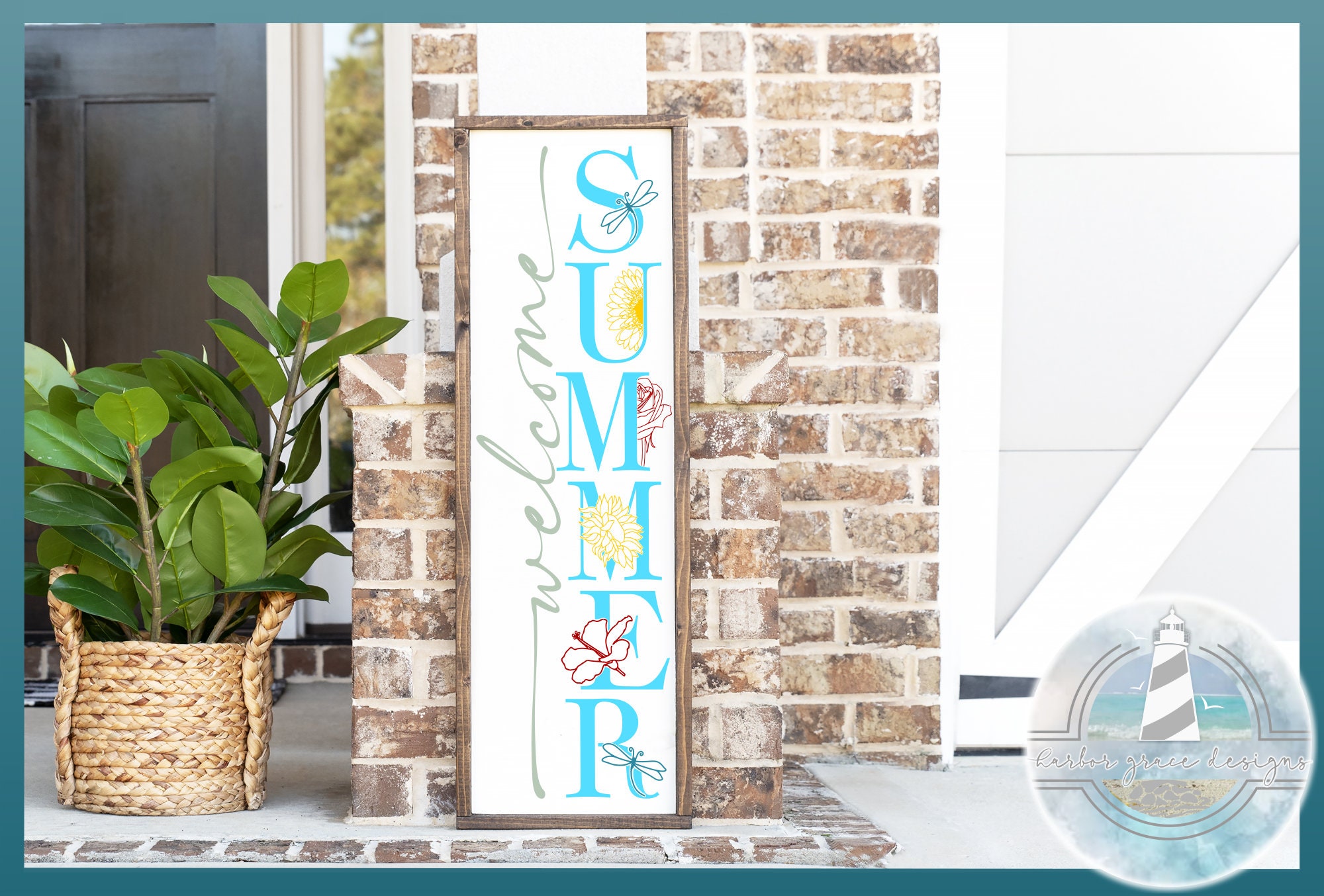 Welcome Summer With Flowers and Dragonflies Tall Vertical - Etsy