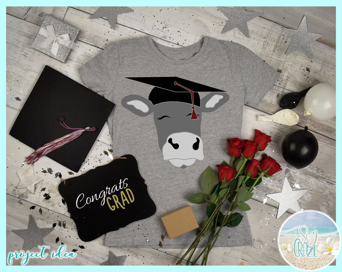 Cow Face With Graduation Cap Seniors 2019 SVG Files for Cricut - Etsy