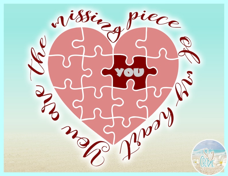 You Are the Missing Piece of My Heart SVG Files for Cricut - Etsy
