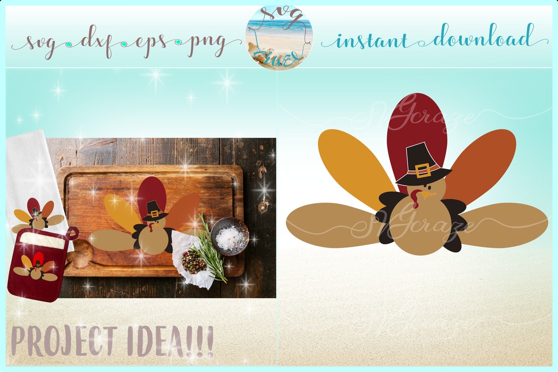 Thanksgiving Turkey SVG Files for Cricut Silhouette - Dxf Eps Pdf Png ...