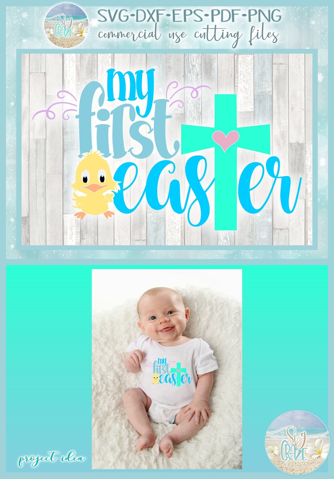 Baby First Easter Holiday SVG Files for Cricut Silhouette Dxf Eps Pdf ...
