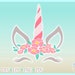 Unicorn Face With Flowers Eyelashes SVG Files for Cricut Silhouette ...
