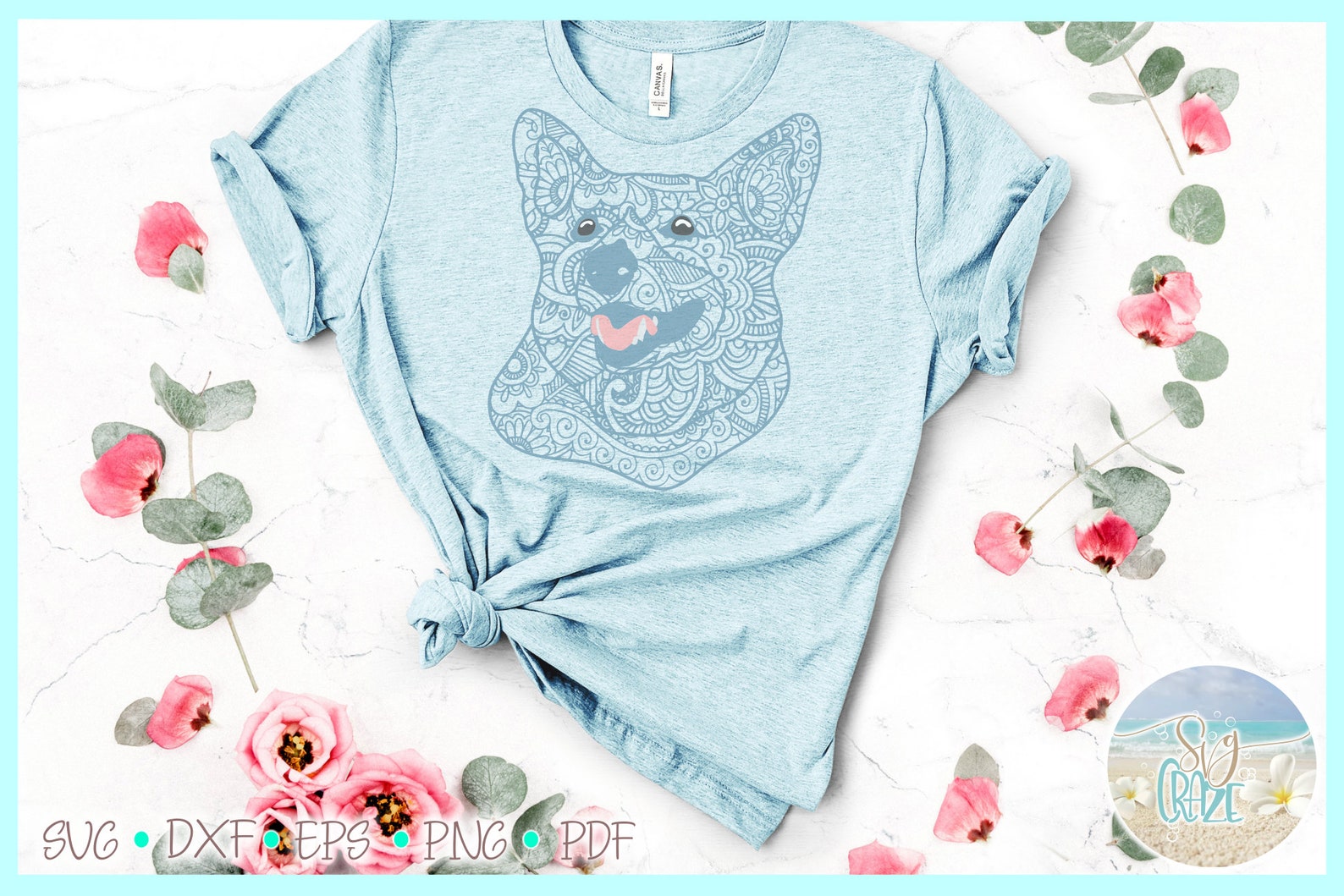 Corgi Dog Mandala Zentangle SVG Files for Cricut Silhouette - Dxf Eps ...
