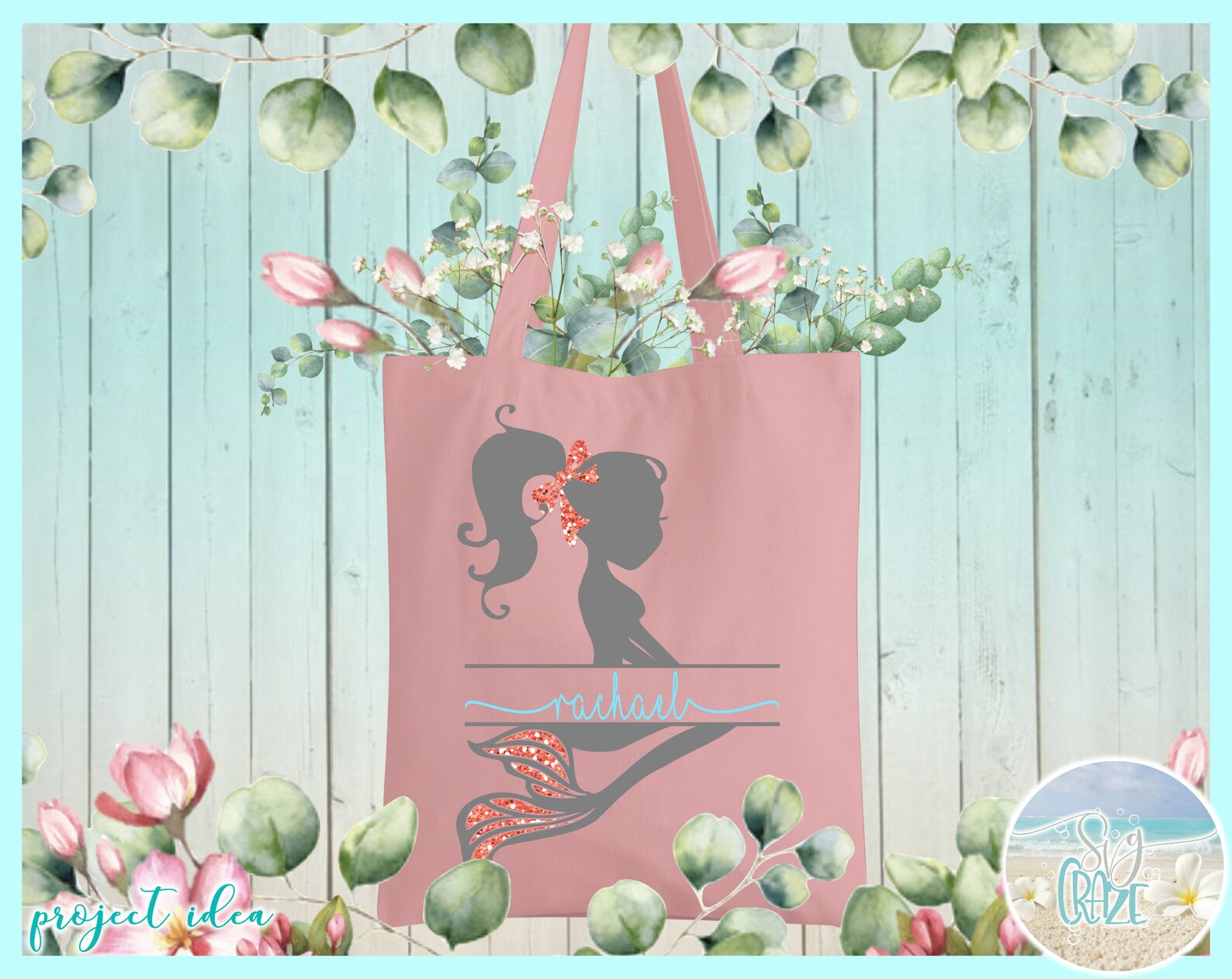 Mermaid Monogram Split Frame SVG Files for Cricut Silhouette - Etsy