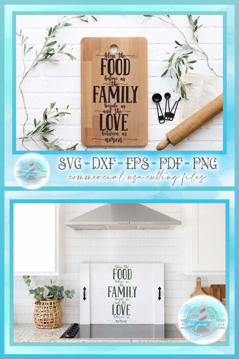 Bless the Food Family Love Quote SVG Files for Cricut - Etsy
