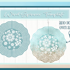 Floral Wind Spinner SVG Template - Windspinner SVG - Hanging Wind ...