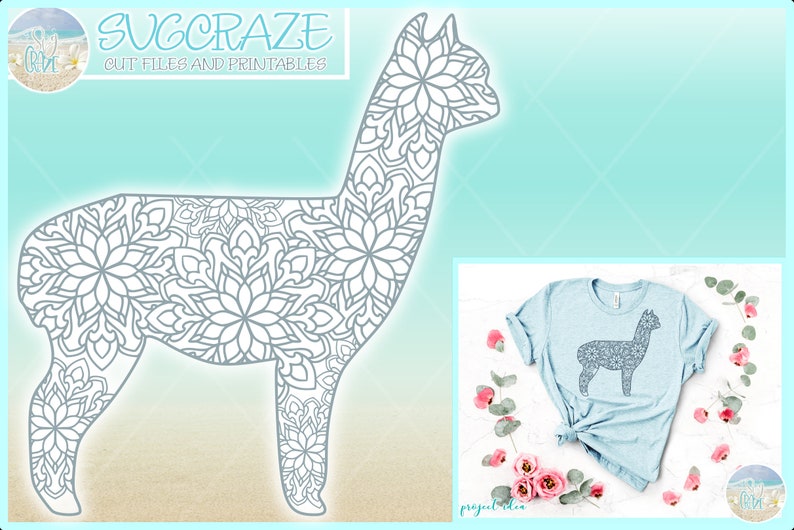 Alpaca or Llama Mandala Zentangle SVG Files for Cricut Silhouette - Dxf ...