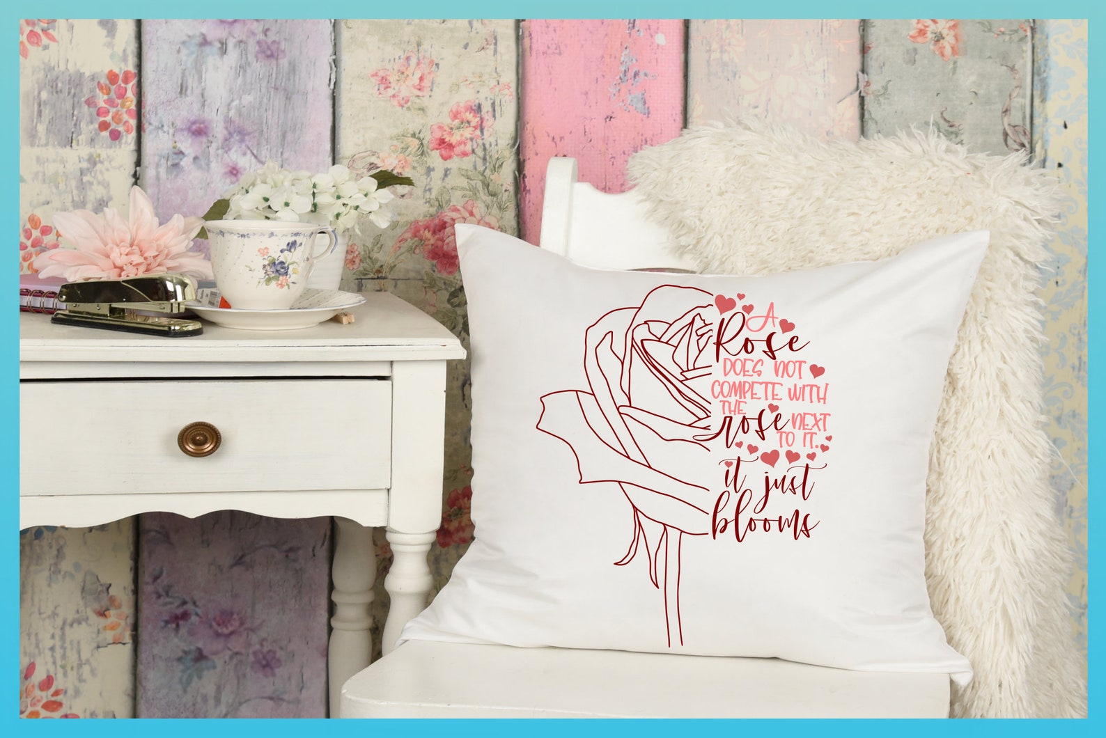 Rose SVG, Rose Does Not Compete It Just Blooms Quote | Half Flower SVG ...