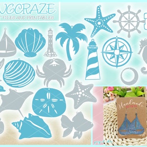 Nautical Faux Leather Earring SVG Bundle | Wood Acrylic Earring Pendant ...