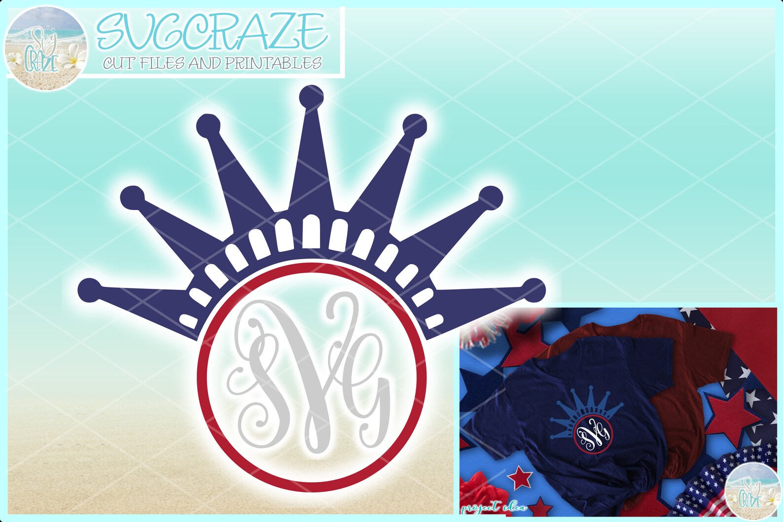 Lady Liberty USA Patriotic Monogram SVG Files for Cricut - Etsy