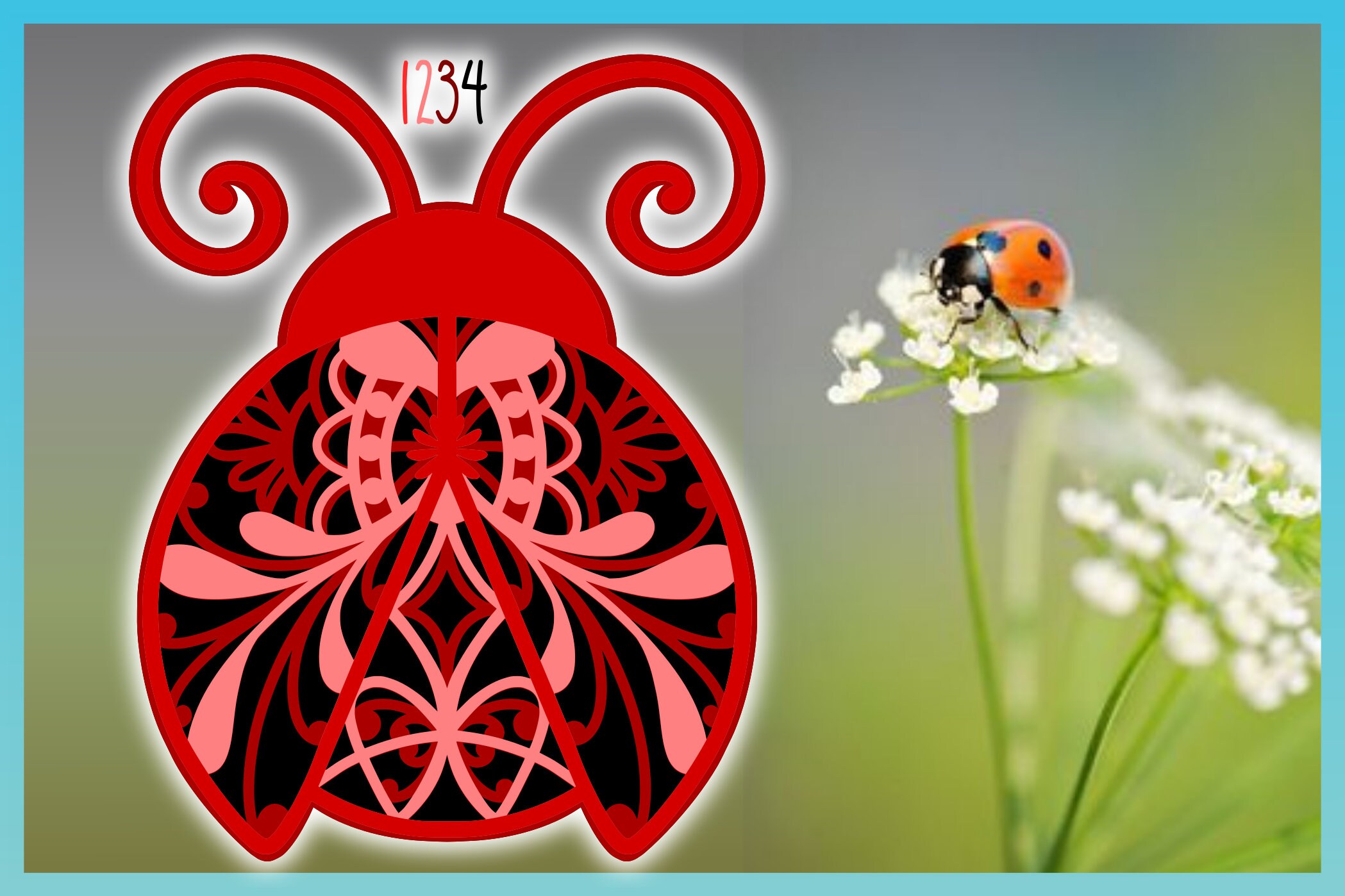 3D Layered Design | Ladybug Mandala SVG File | Multi Layered Mandala ...