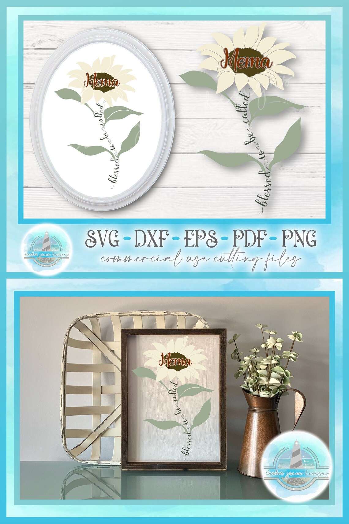 Blessed to Be Called Mema Quote With Sunflower SVG Files for - Etsy