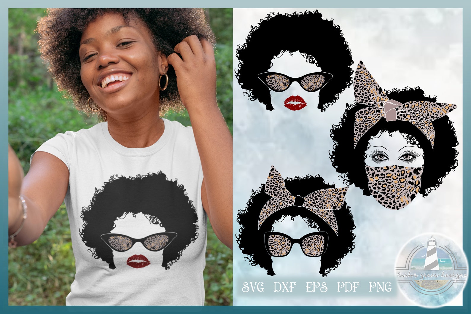 Leopard Bow Afro SVG Bundle Leopard Print Bow Afro Hair - Etsy