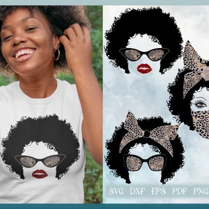 Leopard Bow Afro SVG Bundle - Leopard Print Bow - Afro Hair - Leopard ...