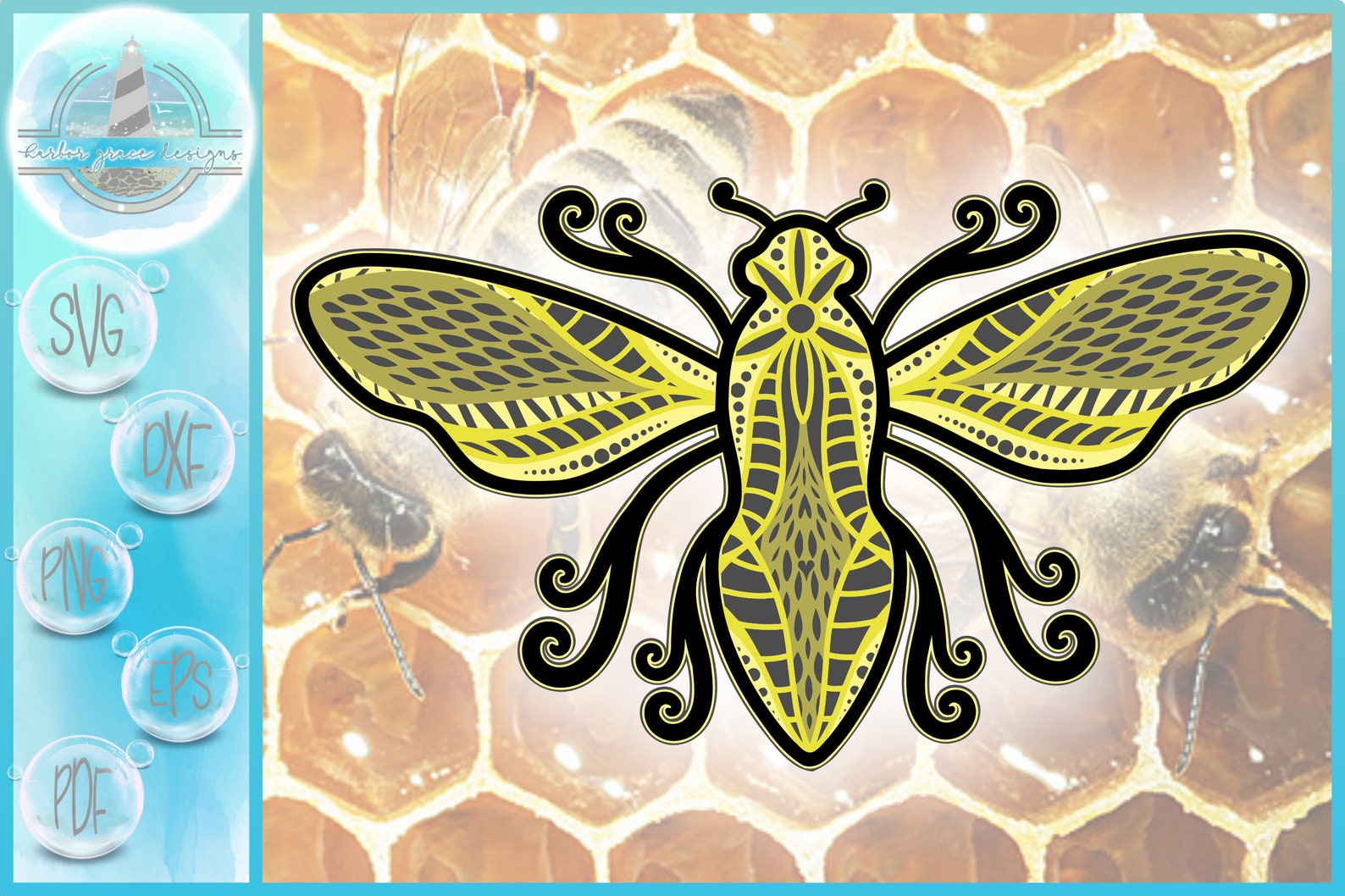 3D Layered Design | Bee Mandala SVG File | Multi Layered Mandala SVG ...