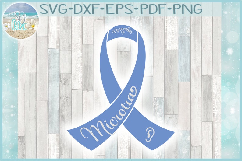 CUSTOM Microtia Ribbon SVG Dxf Eps Pdf PNG Files for Cricut - Etsy