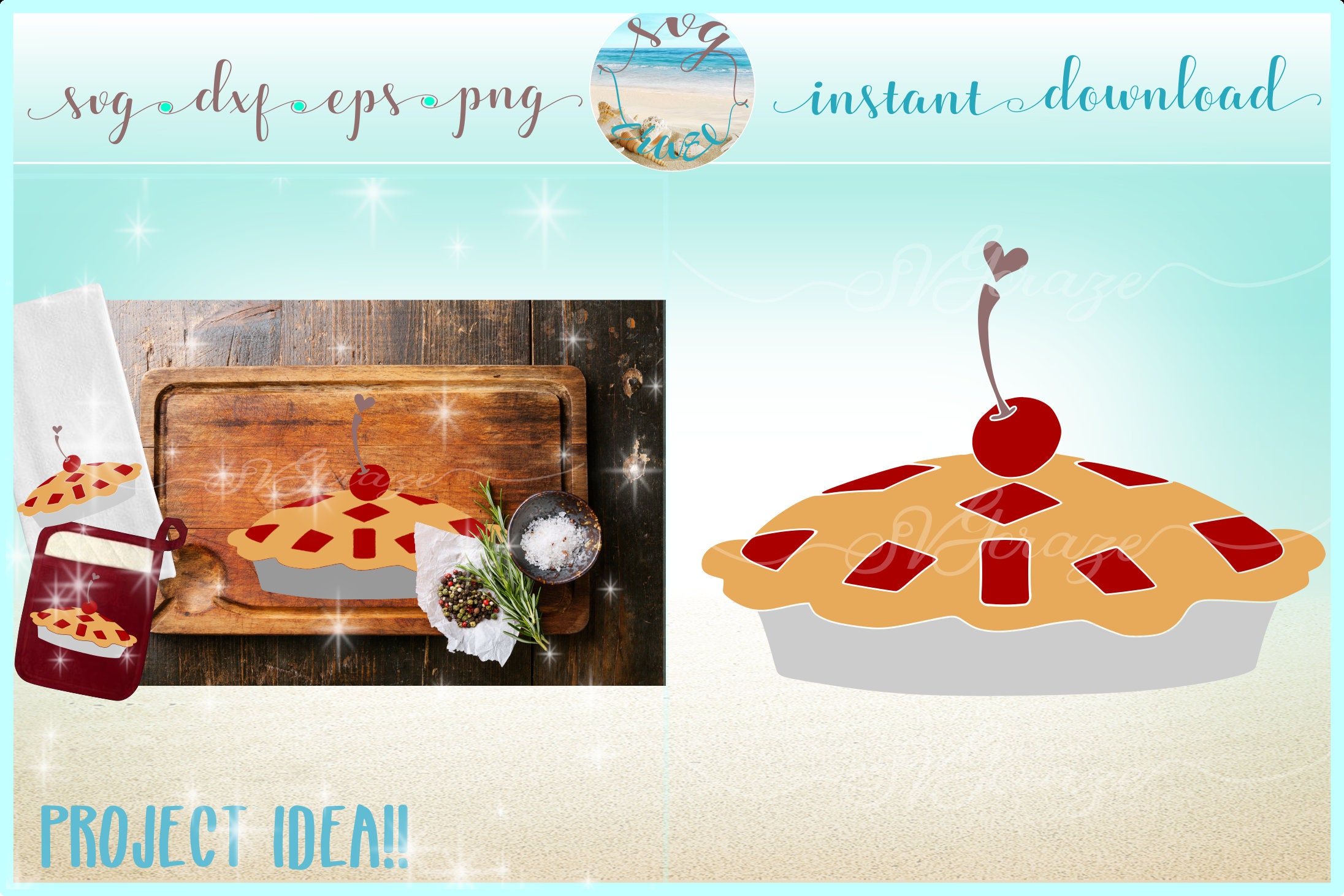 Thanksgiving Cherry Pie SVG Files for Cricut Silhouette Dxf - Etsy