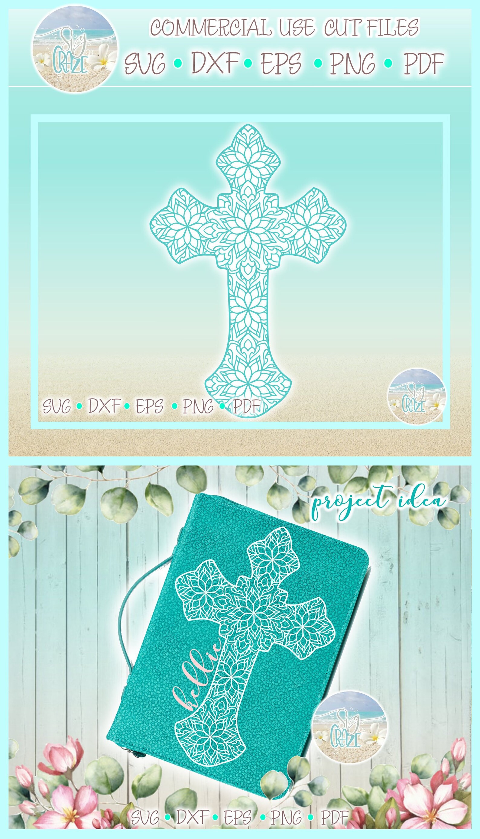 Cross Mandala Zentangle SVG Files for Cricut Silhouette Dxf | Etsy