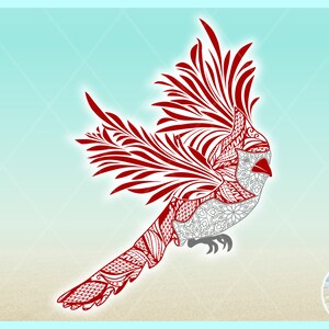 Cardinal Mandala Zentangle SVG Files for Cricut Silhouette - Dxf Eps ...