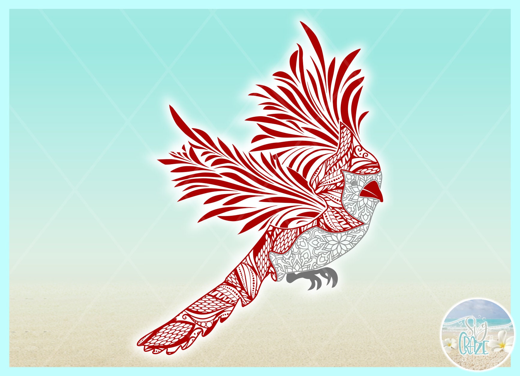 Cardinal Mandala Zentangle SVG Files for Cricut Silhouette - Etsy Canada