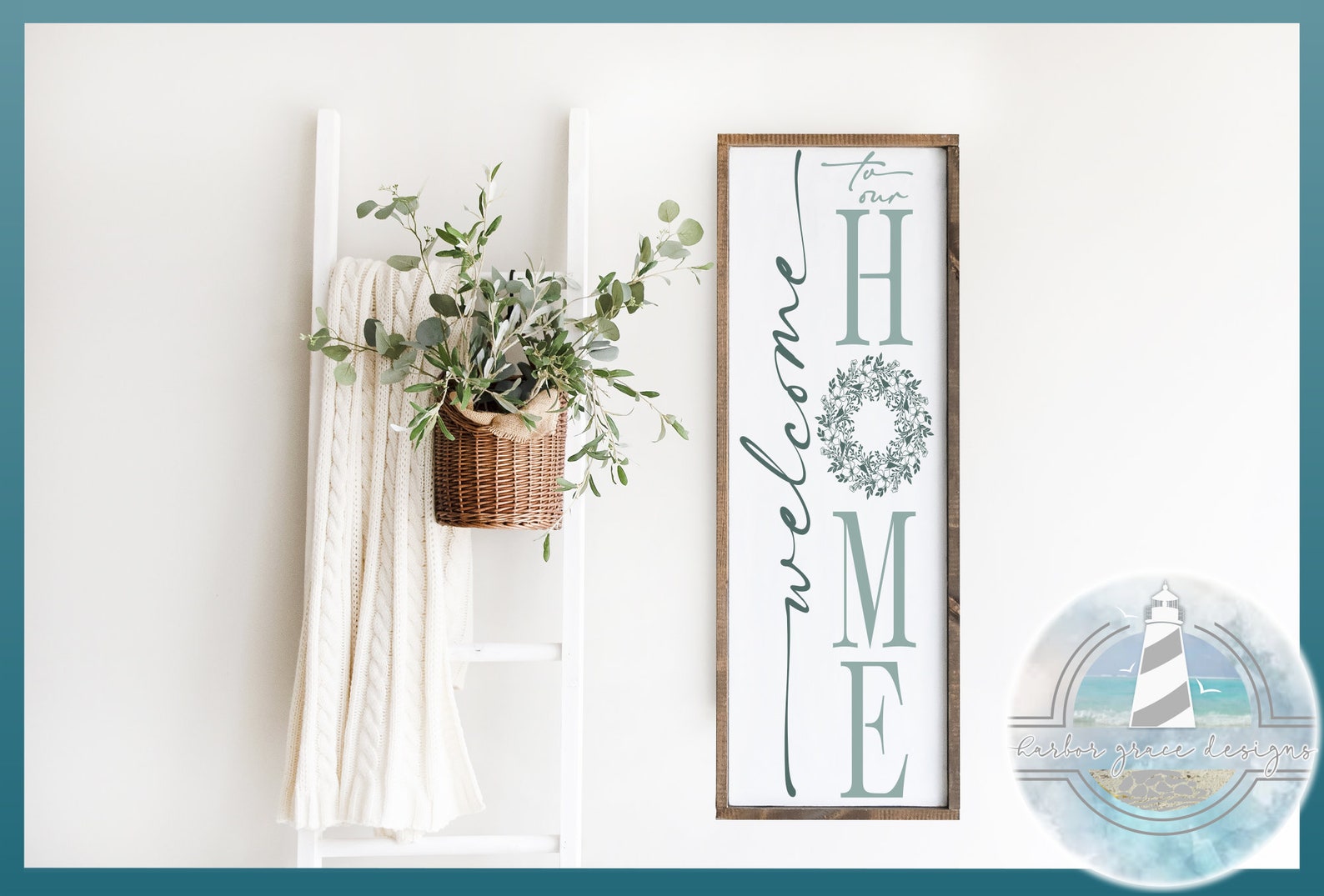 Welcome to Our Home - Tall Vertical Front Porch Sign Quote SVG Dxf Eps ...