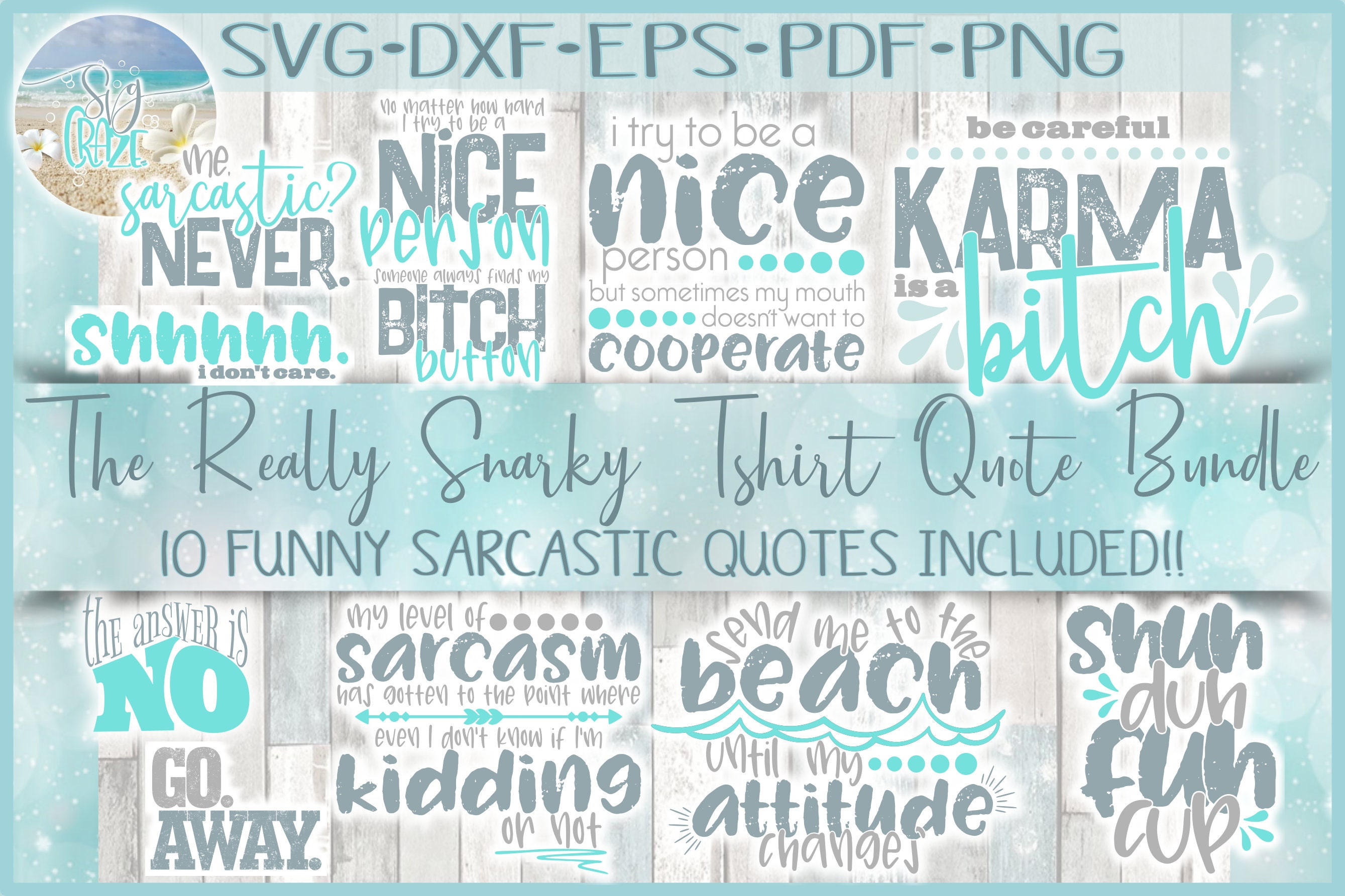 The Really Snarky Quote Bundle SVG Files for Cricut Silhouette | Etsy