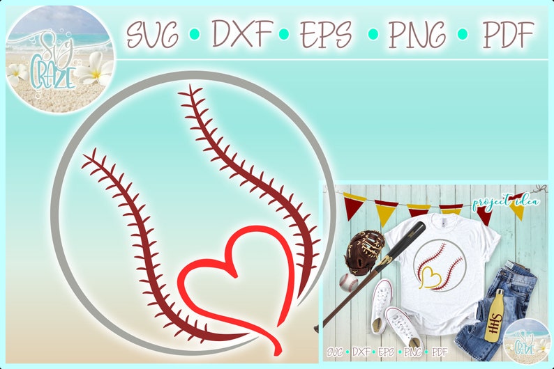 Baseball With Heart Sports Enthusiast SVG Files for Cricut | Etsy
