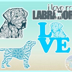 Labrador Mandala Zentangle Bundle SVG Files for Cricut Silhouette - Dxf ...