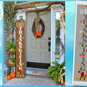 Happy Thanksgiving Tall Vertical Front Porch Sign Quote SVG Dxf Eps Png ...