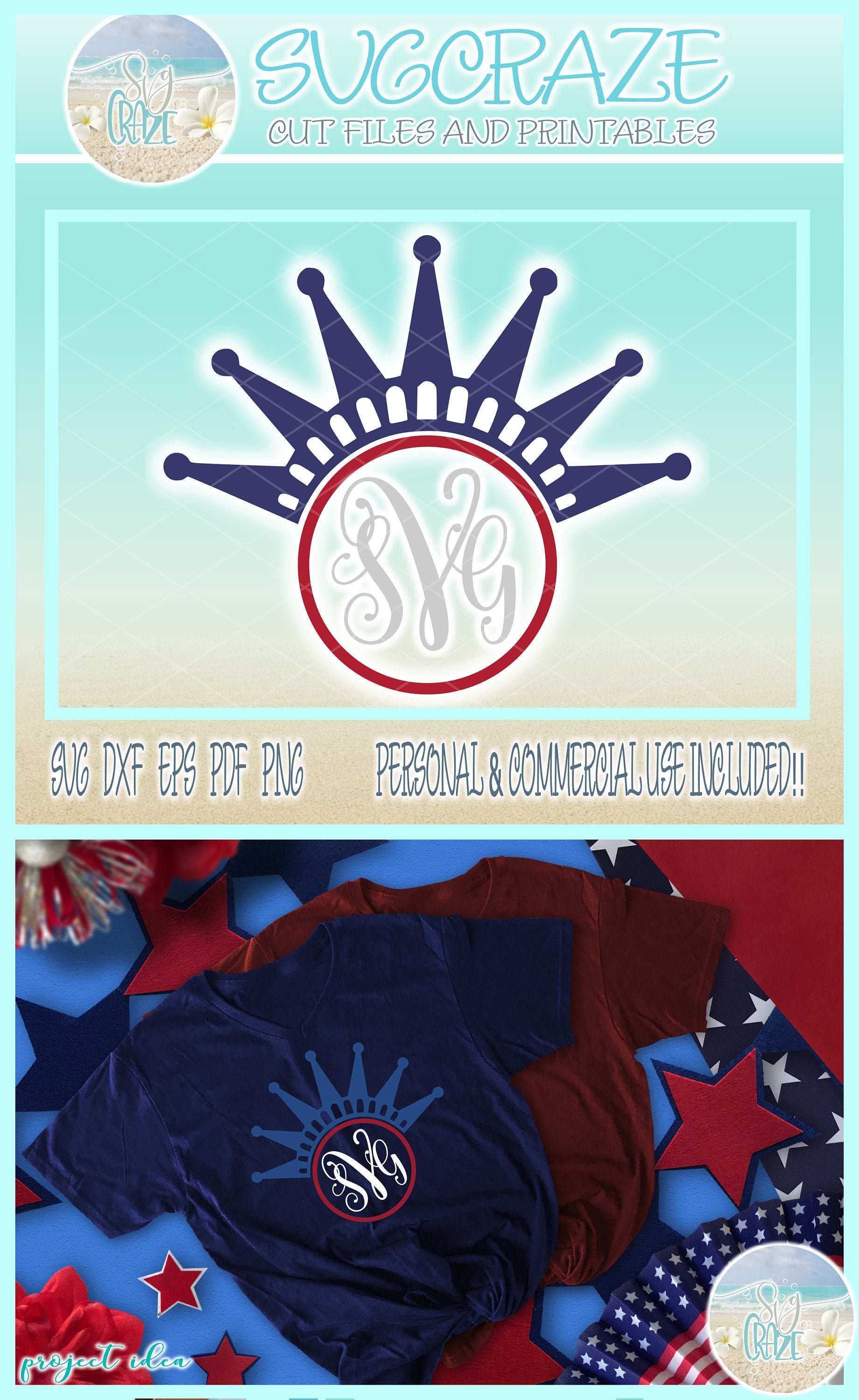 Lady Liberty USA Patriotic Monogram SVG Files for Cricut | Etsy