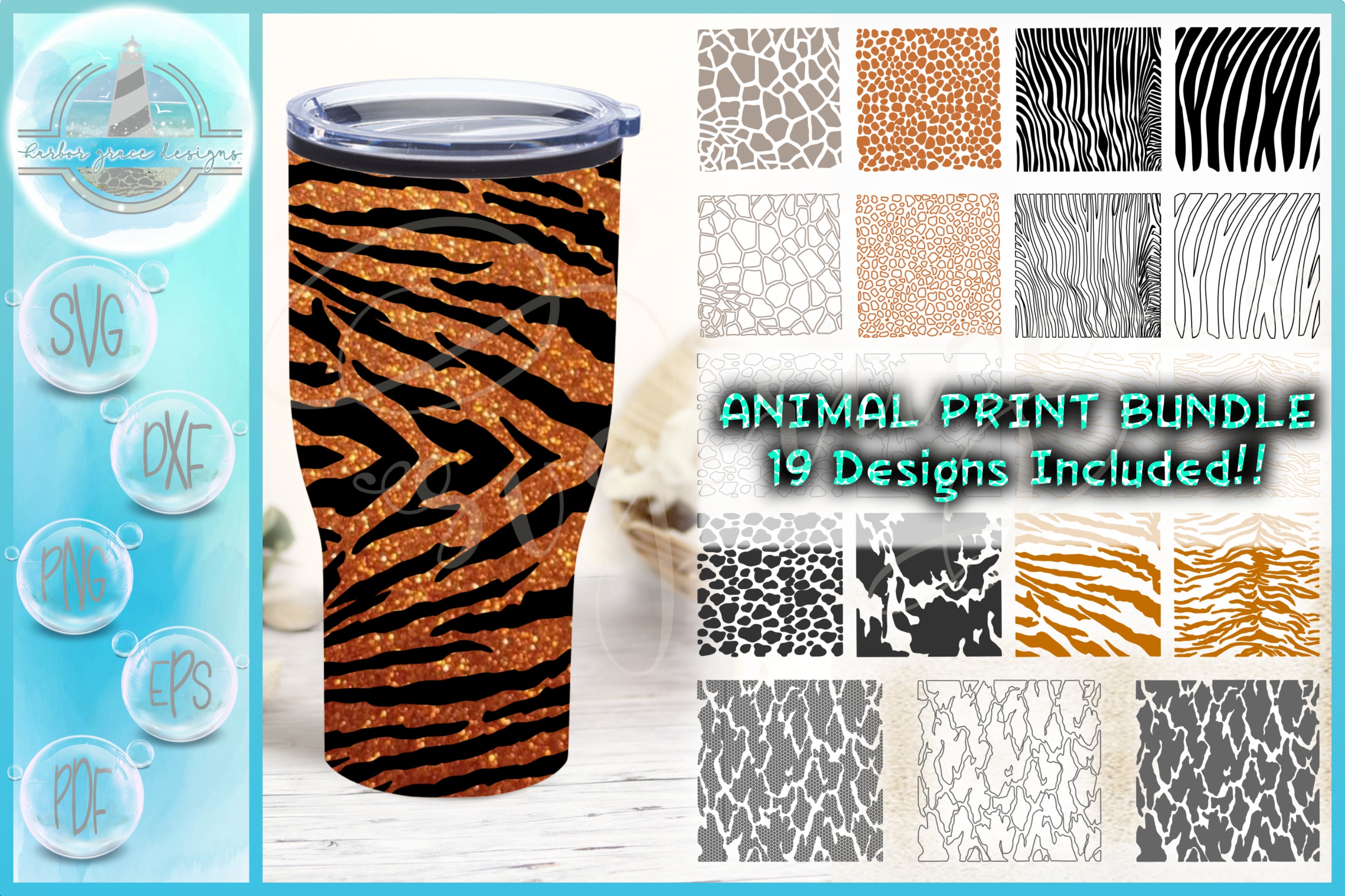 Animal Print Bundle SVG Files for Cricut Silhouette Dxf Eps - Etsy