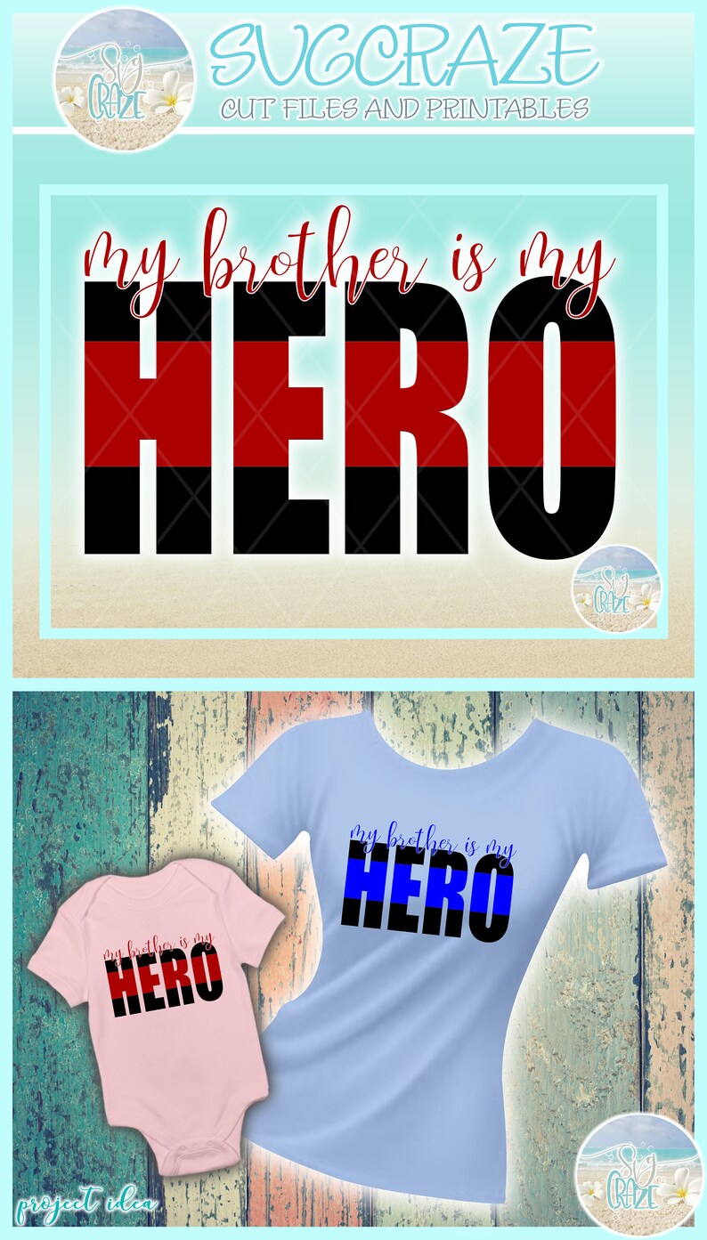 My Brother is My Hero Quote SVG Files for Cricut Silhouette - Etsy