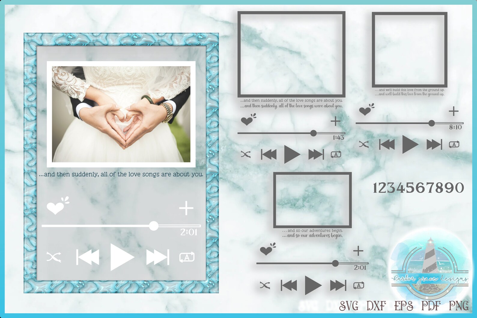 Music Player Frame With Quote SVG Files for Cricut Silhouette Dxf Eps ...