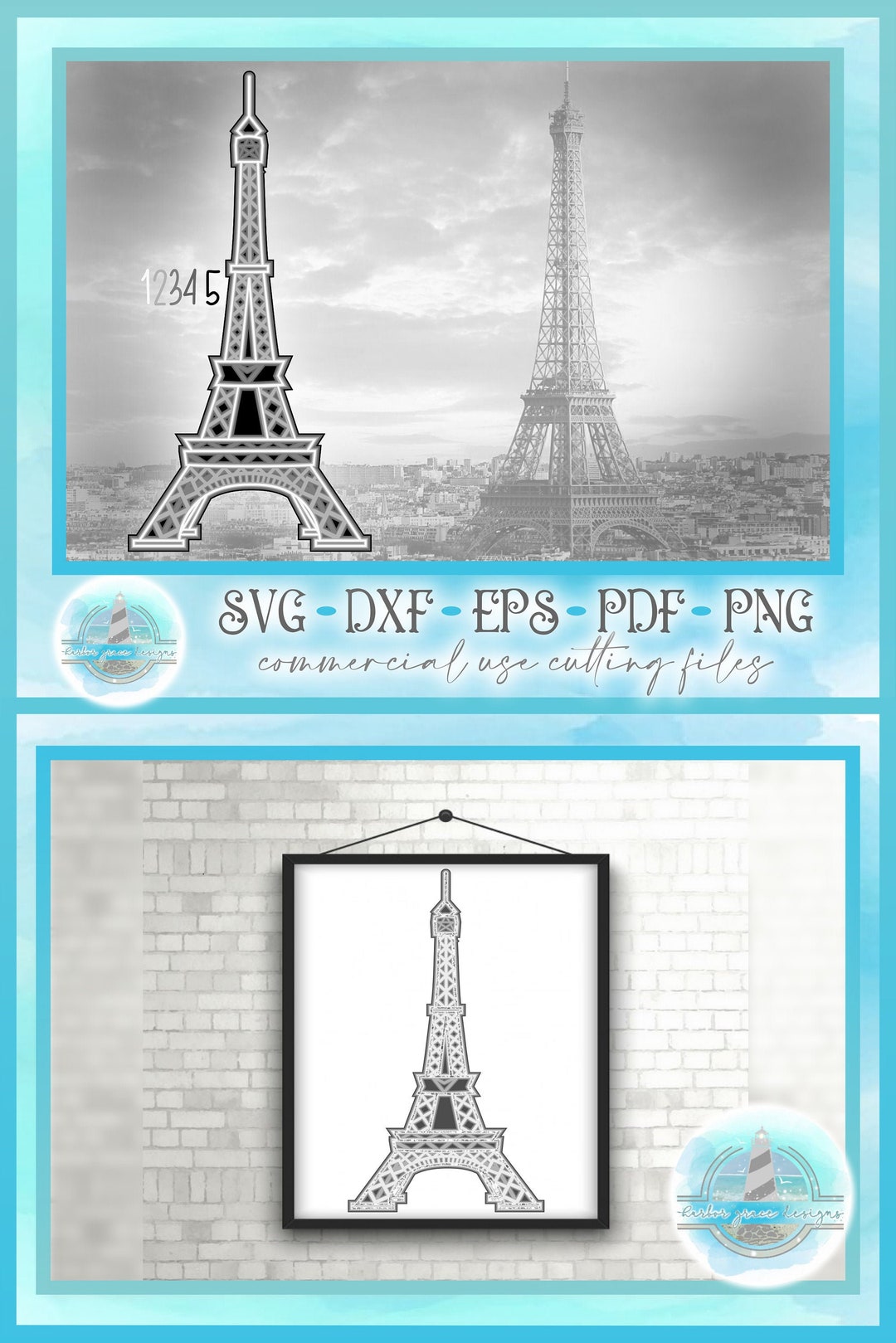 3D Layered Design | Eiffel Tower Paris Mandala SVG File | Multi Layered ...