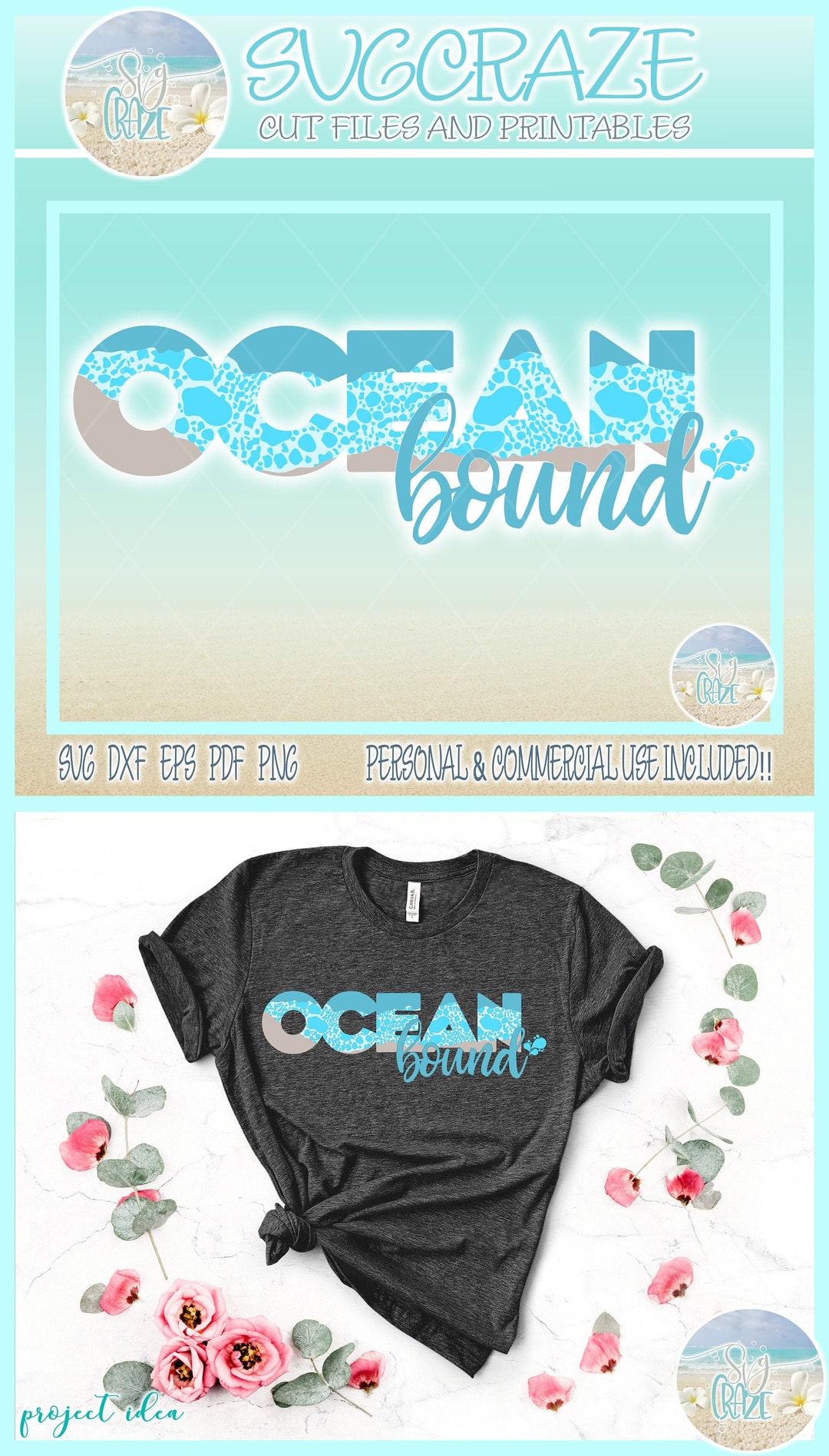 Ocean Bound SVG Files for Cricut Silhouette - Dxf Eps Pdf Png Included ...
